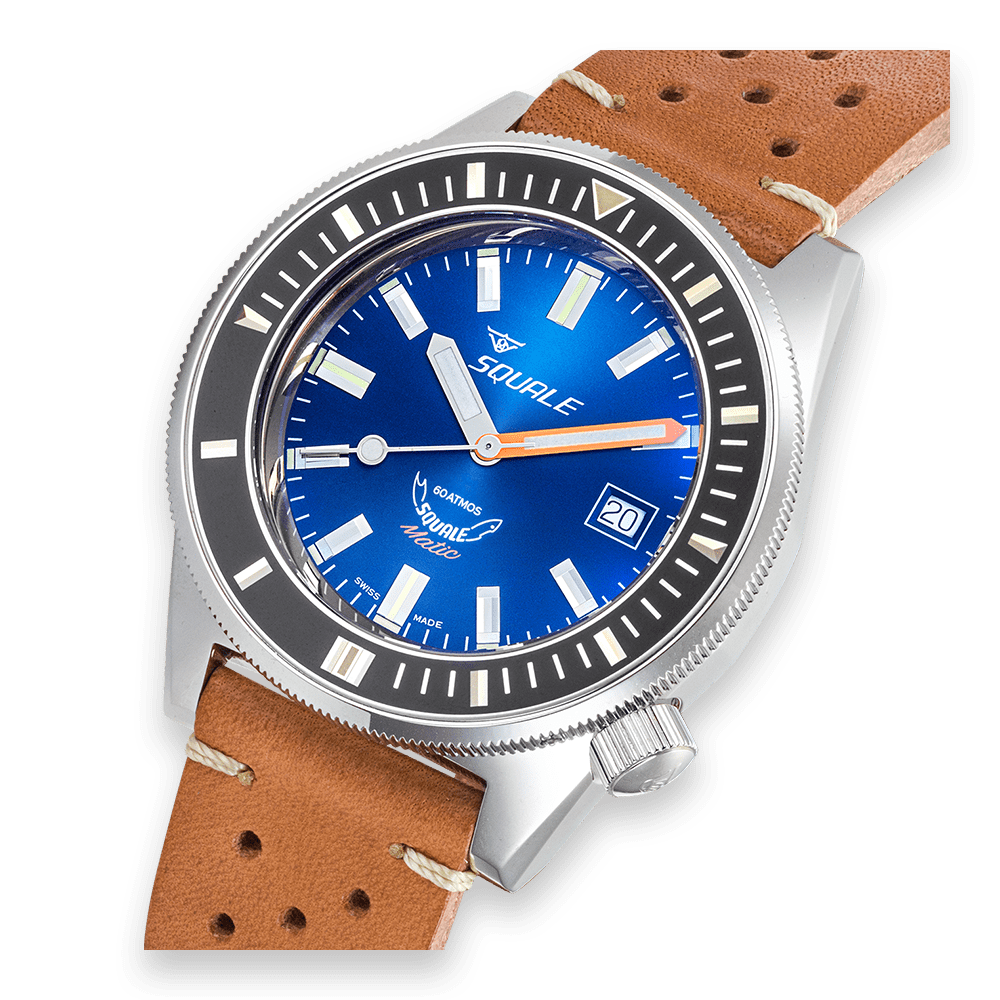 Squale Matic Dark Blue Leather
